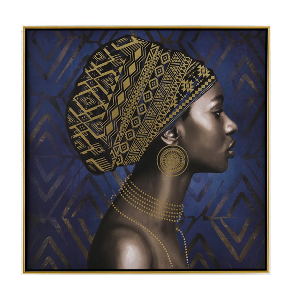 AFRICAN LADY ΠΙΝΑΚΑΣ ΜΠΛΕ/ΧΡΥΣΟ